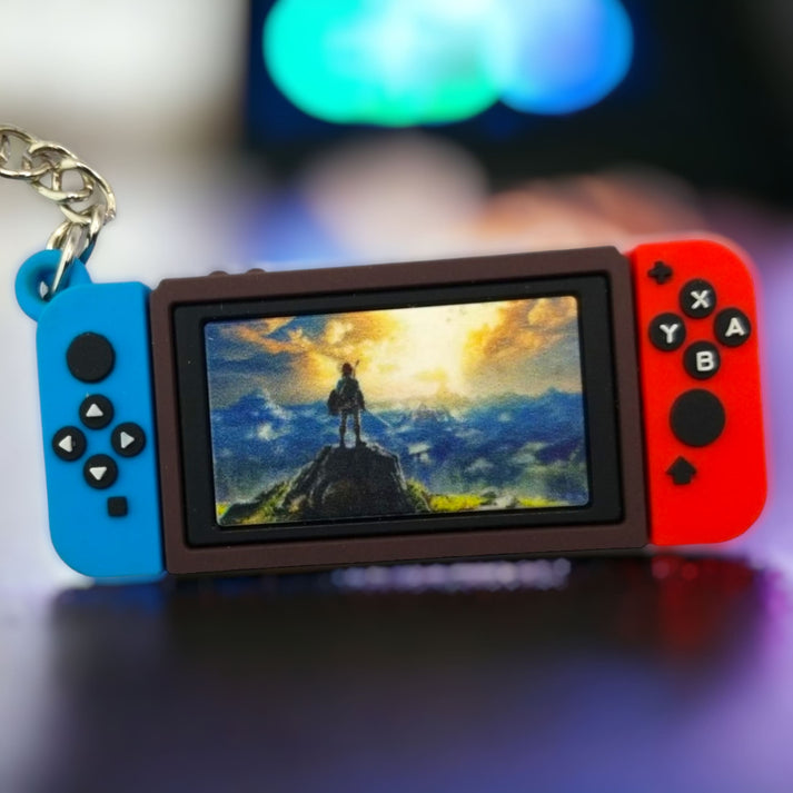 Mini Console Keychain | Gamer Nostalgia Charm – Confetti Kitty
