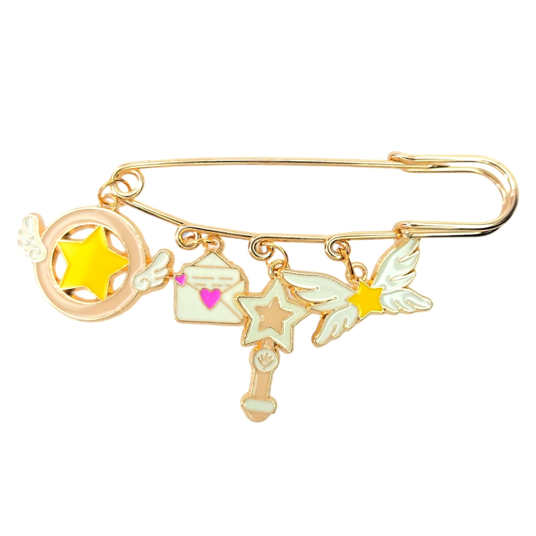 Cardcaptor Sakura Themed Safety Pin - Confetti Kitty